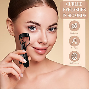 9 Pcs Eyelash Comb Brush Tools Set, Eyelashes Curler Folding Metal Eyelash Comb Separator Double Sided Eyebrow Brushes Lash Separator Tool for Women Makeup Supplies Grooming, Black