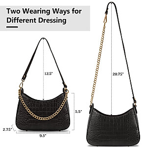 NUBILY Shoulder Bag for Women Trendy Mini Purse Small Handbag with Zipper Closure Tiny Clutch Purses