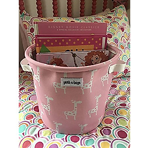 Toy Storage Organizer Canvas Bin, PEEK-A-BAGS Kid's Toy Storage - Books, Blocks, Baby Toys, Legos, Small Stuffed Animals. Organize Nursery, Bedroom, Playroom, Living Room, & Closets.