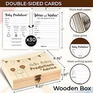 STOFINITY Baby Prediction Cards - Baby Shower Advice Cards for Parents To Be, Advice and Wishes Cards Baby Shower Game, Baby Predictions Box Guessing Activities Baby Shower Decorations (5x7)