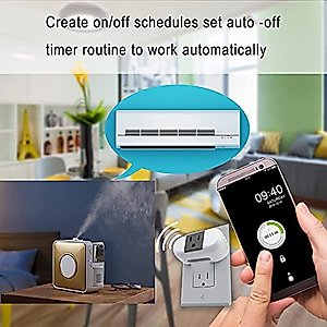 UCOMEN Smart Plug WiFi Outlet Mini Wall Charger Work with Alexa, Echo and Google Home &IFTTT, Night Light， Remote Control, Timer Function，4 Pack