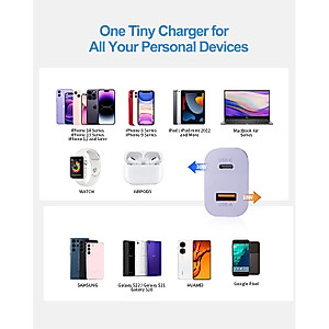 USB C Charger Pink Dual Port Phone Wall Adapter, Lemi 30w Power iPad USB A Type C Fast Charging Block GaN Chip, Compatible with iPhone15 14 13 Max 12 11 X Samsung Galaxy S22 Note 20 Google Pixel