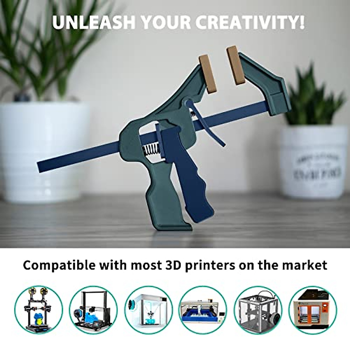 iSANMATE 3D Printer Filament, Colorful Carbon Fiber Filament Bundle, PLA Filament 1.75mm Carbon Fiber Pla(Blue, Army Green, Coffee, Brown), High-Accuracy +/- 0.02 mm, 250g x 4 Spool