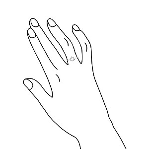 Petite 925 Sterling Silver Star Of David Ring Grey 7*