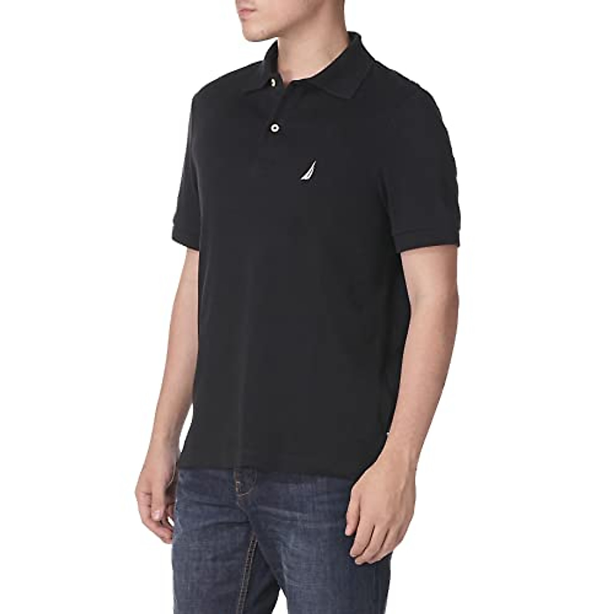 Nautica Men's Classic Fit Short Sleeve Solid Soft Cotton Polo Shirt, True Black, XX-Large