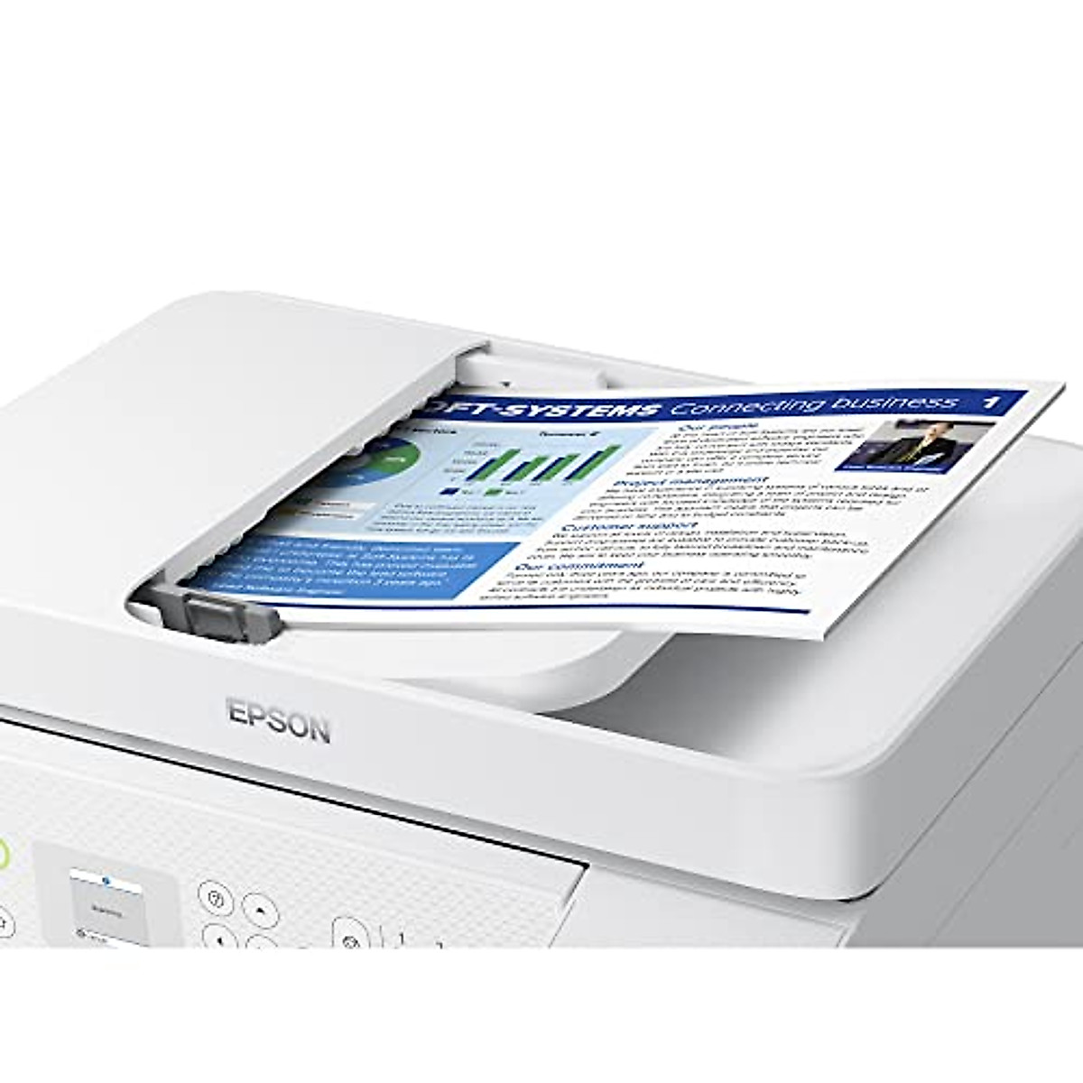 Epson EcoTank ET-4800 Wireless All-in-One Supertank Color Inkjet Printer Office, White - Print Copy Scan Fax - 10.0 ppm, 5760 x 1440 dpi, 8.5" x 14", Voice Activated, 30-Sheet ADF, Ethernet, DAODYANG