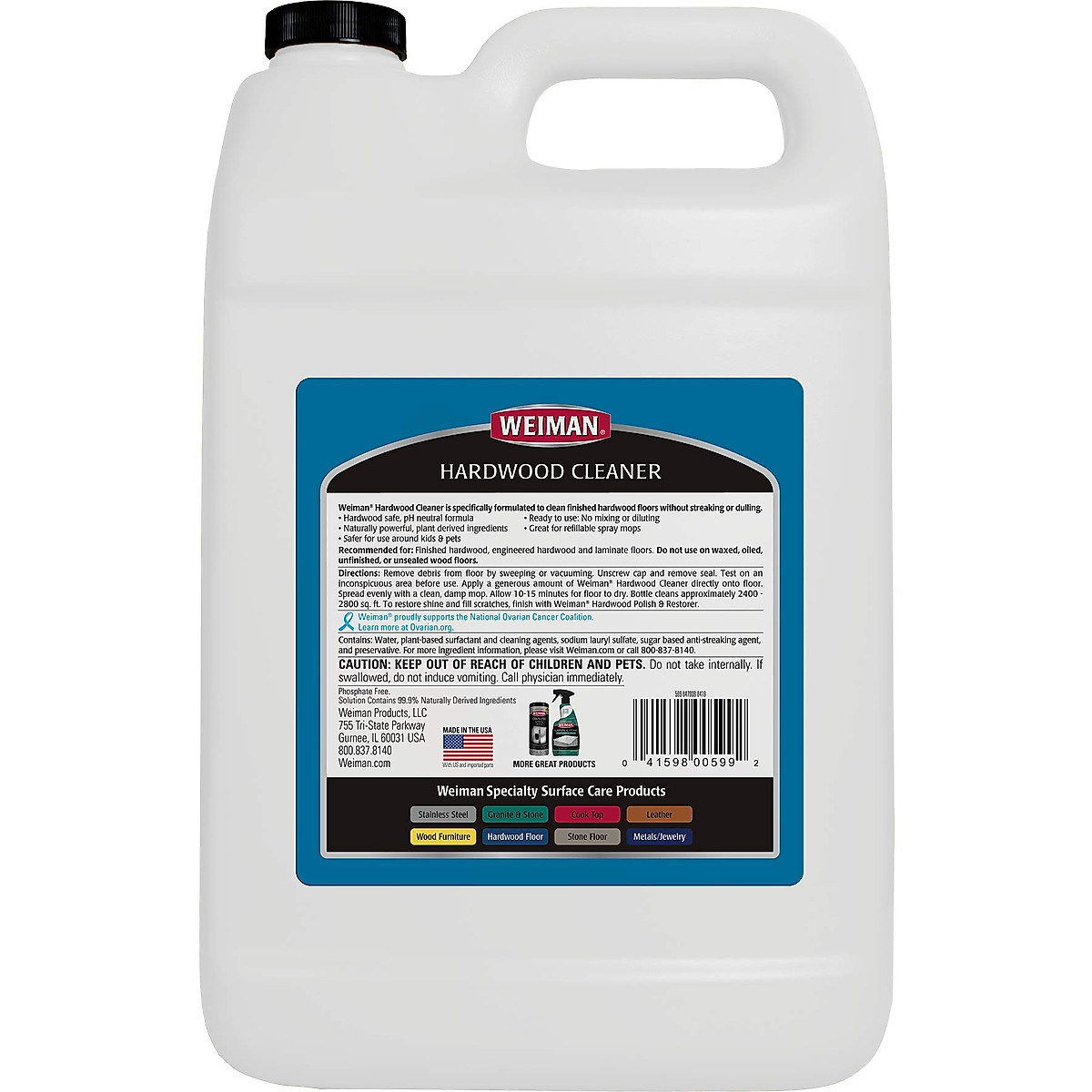 Weiman Hardwood Floor Cleaner Gallon and Refillable Squeeze Bottle - Finished Wood Surfaces