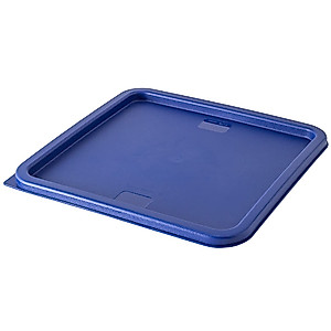 LID ONLY: Met Lux Food Storage Container Lid, 1 Square Marinating Container Lid - Fits 12, 18 And 22 Quart Containers, With Date Indicator, Blue Plastic Lid, Containers Sold Separately