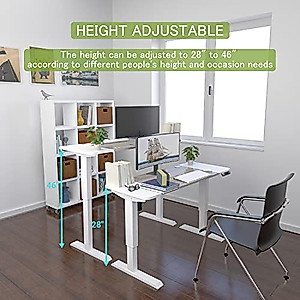 Barhoss Standing Desk Adjustable Height Desk,63x30Inches, Stand Up Desk Table for Home Office, Home Office Computer Desk,Memory Preset,Height adjustments from 28" to 46" White&Oak