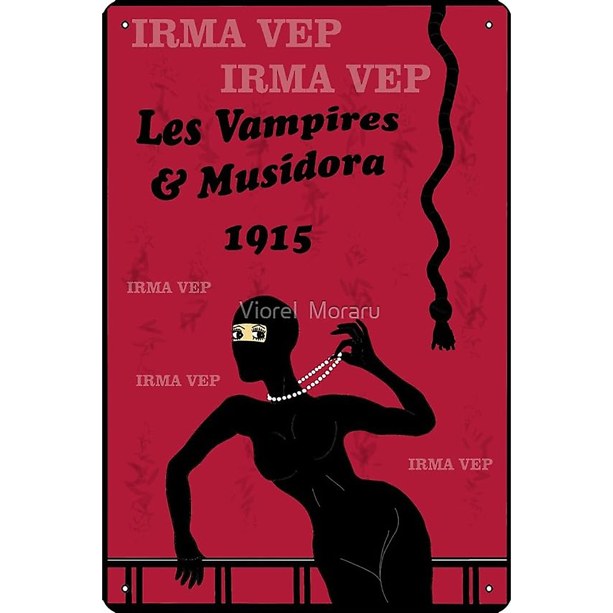 Musidora as Irma Vep Poster Metal Tin Sign Plaque Man Cave Wall 8x12 Inch Wall Art Decoration