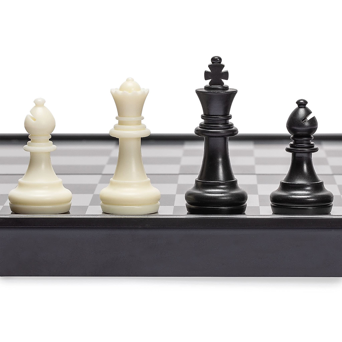 Yellow Mountain Imports Magnetic Portable Medium Chess Board Game Set (9.8 Inches) - Travel Chess Set with Folding Board and Felt-Bottom Chessmen