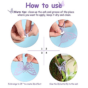 144 Pieces 3D Butterfly Wall Stickers Decor Butterfly Decals DIY Decorative Wall Art Cutouts Crafts Removable for Room Wedding Flower Party Decorations, 3 Styles (White, Light Purple, Dark Purple)