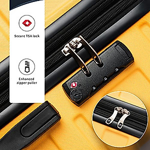 Merax 3 Pcs Luggage Set Expandable Hardside Lightweight Spinner Suitcase with TSA Lock (yellow)