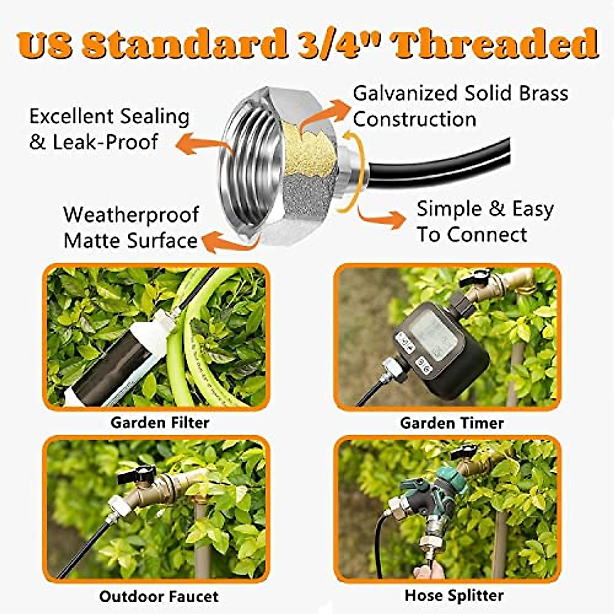 Misters for Outside Patio Outdoor Mister System 40 Feet Misting System with 10 Brass Mist Nozzles Water Misters for Cooling Patio Garden Greenhouse Lawn Backyard Umbrella Canopy Porch Pool Trampoline
