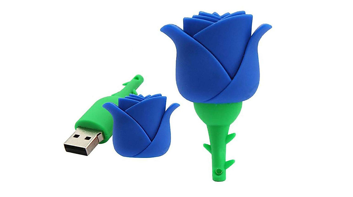 2.0 Blue Rose Flower 16GB USB External Hard Drive Flash Thumb Drive ...