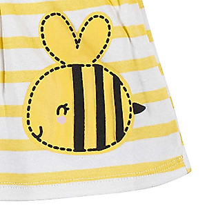 Gerber baby girls 3-piece Dress, Diaper Cover and Headband Set Casual Dress, Yellow Bumblebee, 12 Months US