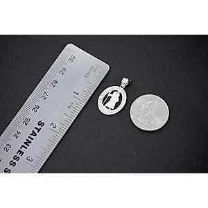 CaliRoseJewelry Sterling Silver Saint Christopher Pray for Us Oval Charm Pendant