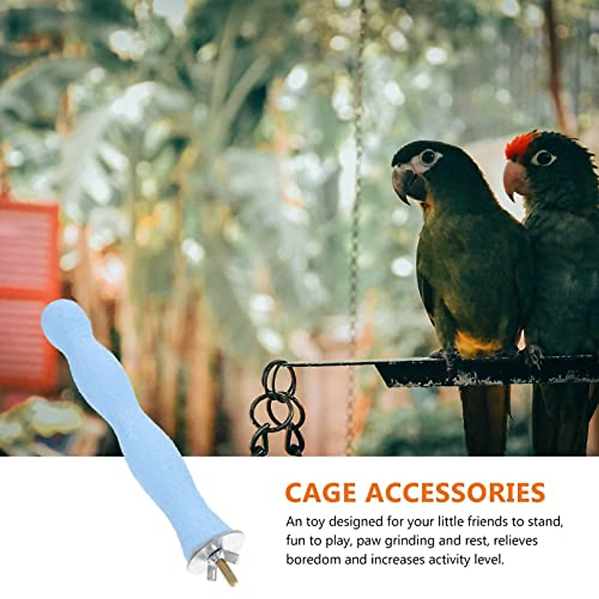 TEHAUX Parrot Toys Bird Perch, Parrot Perch Stand Toy 20cm Bird Cage Perch (Random Color) Bird Cage Accessories