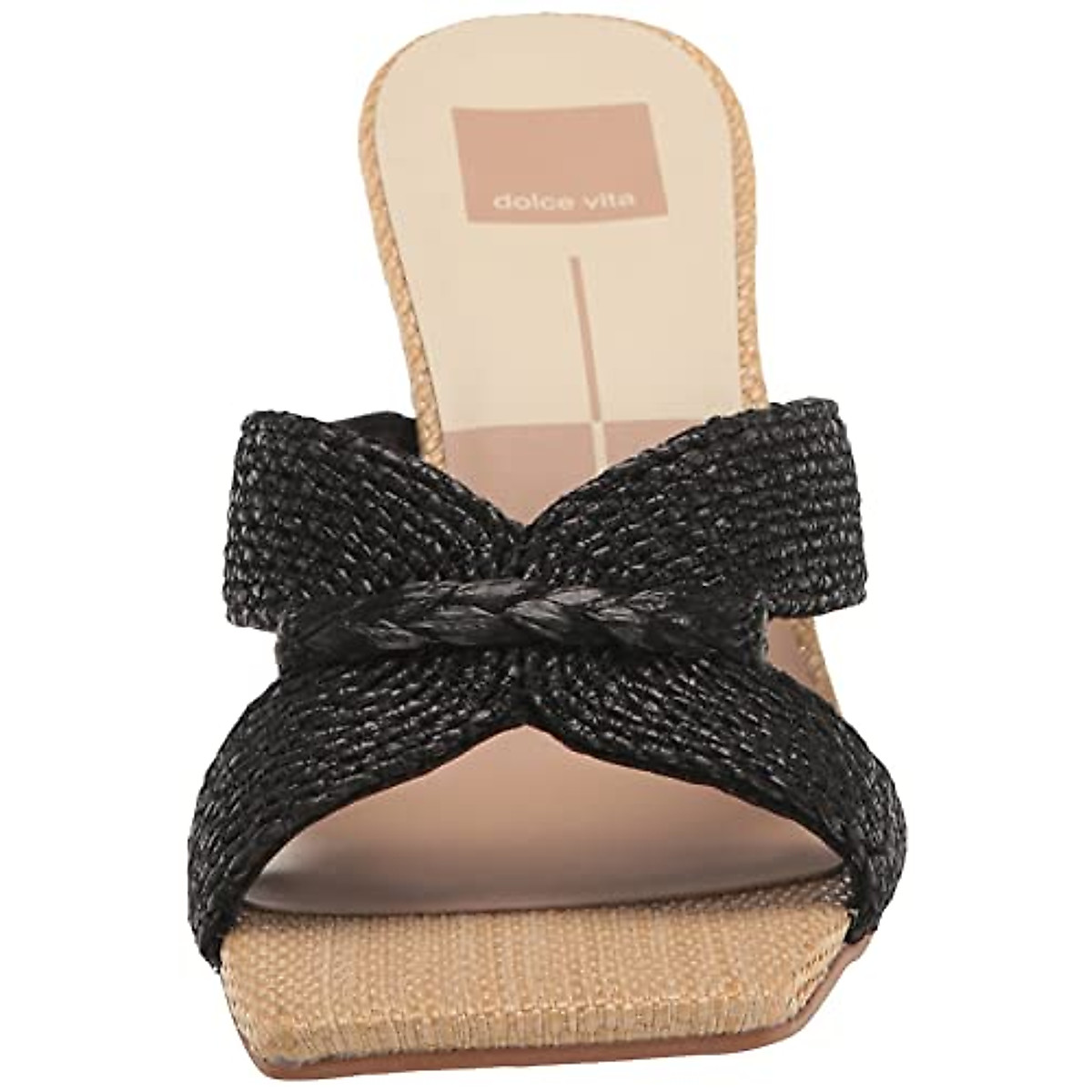 Dolce Vita womens Nitro Heeled Sandal, Black Raffia, 8 US