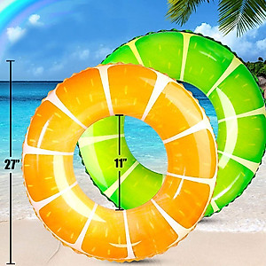 Pool Floats for Kids- Inflatable Swimming Pool Floating Rings -Summer Fun Fruit Swim Tube for Kids Pool Floaties - Summer Outdoor Beach Water Floats Party Supplies 3 Pack