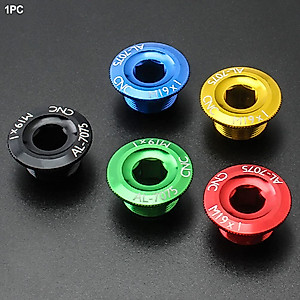 EMVANV Bicycle Crankset Screws, Practical M19 Cycling Cranket Crank Fixing Bolt, Durable Bottom Aluminum Alloy Crankset Nut Cove-r Cap