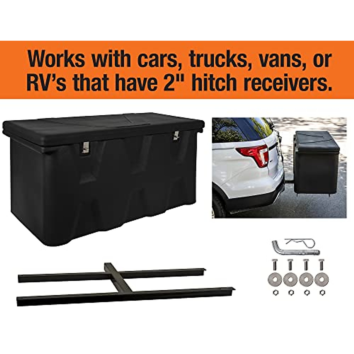 Buyers Products 1707020 Hitch-Mounted Poly Cargo Carrier , Black