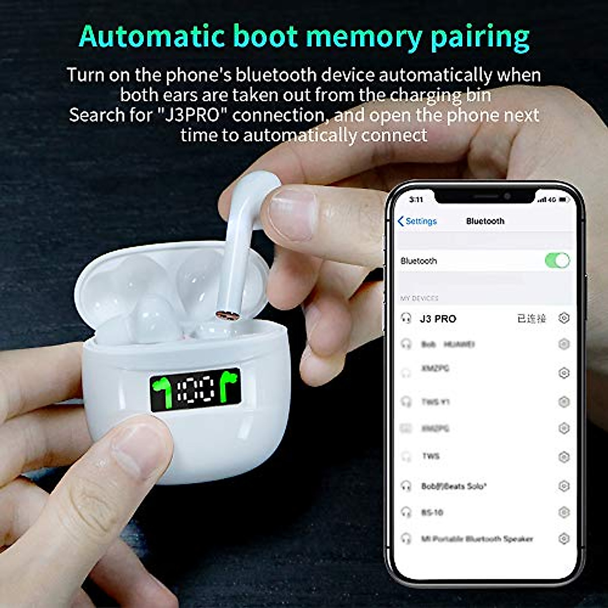 Rocxf Latest Upgrade Bluetooth 5.2 True Wireless Earbuds with Led Display Charging Case Waterproof Earbuds 30 Hours Playtime Built-in Mic Earbuds Hifi Premium Sound Headphones with Deep Bass for Sport