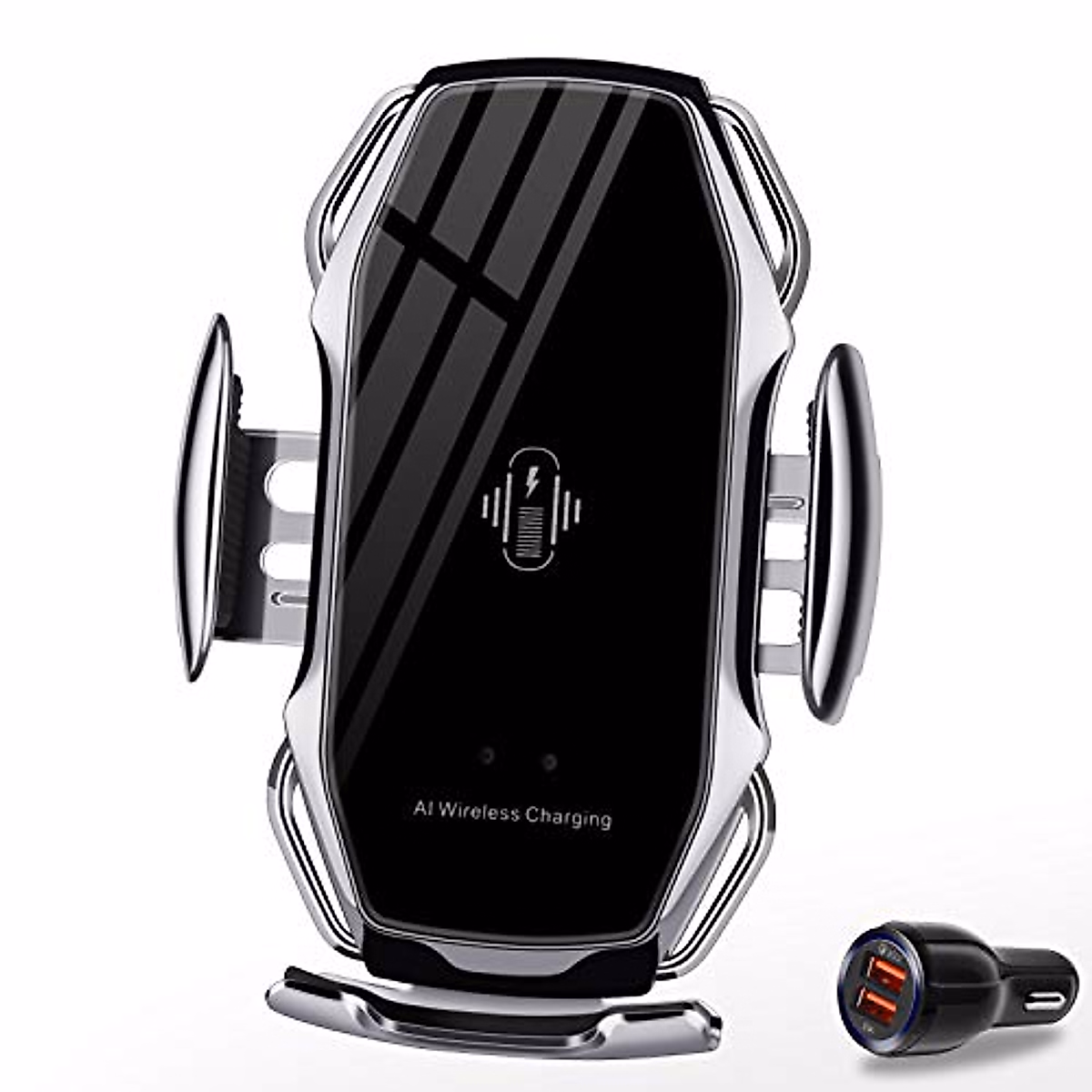 Wireless Car Charger,10W Qi Fast Charging Auto-Clamping Car Phone Mount Air Vent Phone Holder Compatible with iPhone 13/12/12Pro/SE/11/11Pro/11ProMax/XSMax/XS/XR,Samsung S10/S9/S8/Note10