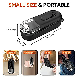 Mini Bag Sealer,2 in 1 Handheld Portable Chip Bag Sealer, Heat Seal with Cutter, for Snack Plastic Bags Storage