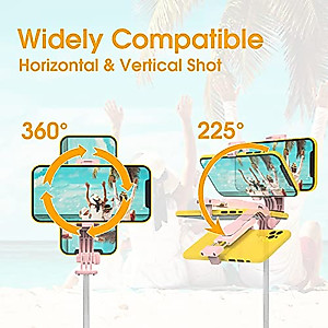 Selfie Stick Tripod with Remote 44 inch Bluetooth Selfie Stick Wireless Extendable Upgrade Portable Lightweight Tripod for iPhone 14 13 12 11 Pro Max Samsung Galaxy S22 S21 Android (Pink)