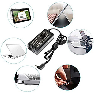19V 3.42A 65W Laptop Charger for Acer Chromebook 11 13 14 15 R11 CB3 Series C720 C720P C720-2802 C740 C910 N15Q8 N15Q9 C738T CB5-132T AC Adapter Power Supply Cord