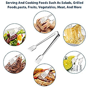 8 Pack Serving Tongs by Tcoin, 7 Inch Functional Small Tongs for Serving Food for Parties and Holiday Get-togethers, Food Tongs Buffet Tongs Appetizer Tongs Kitchen Tongs,Versatile and Durable