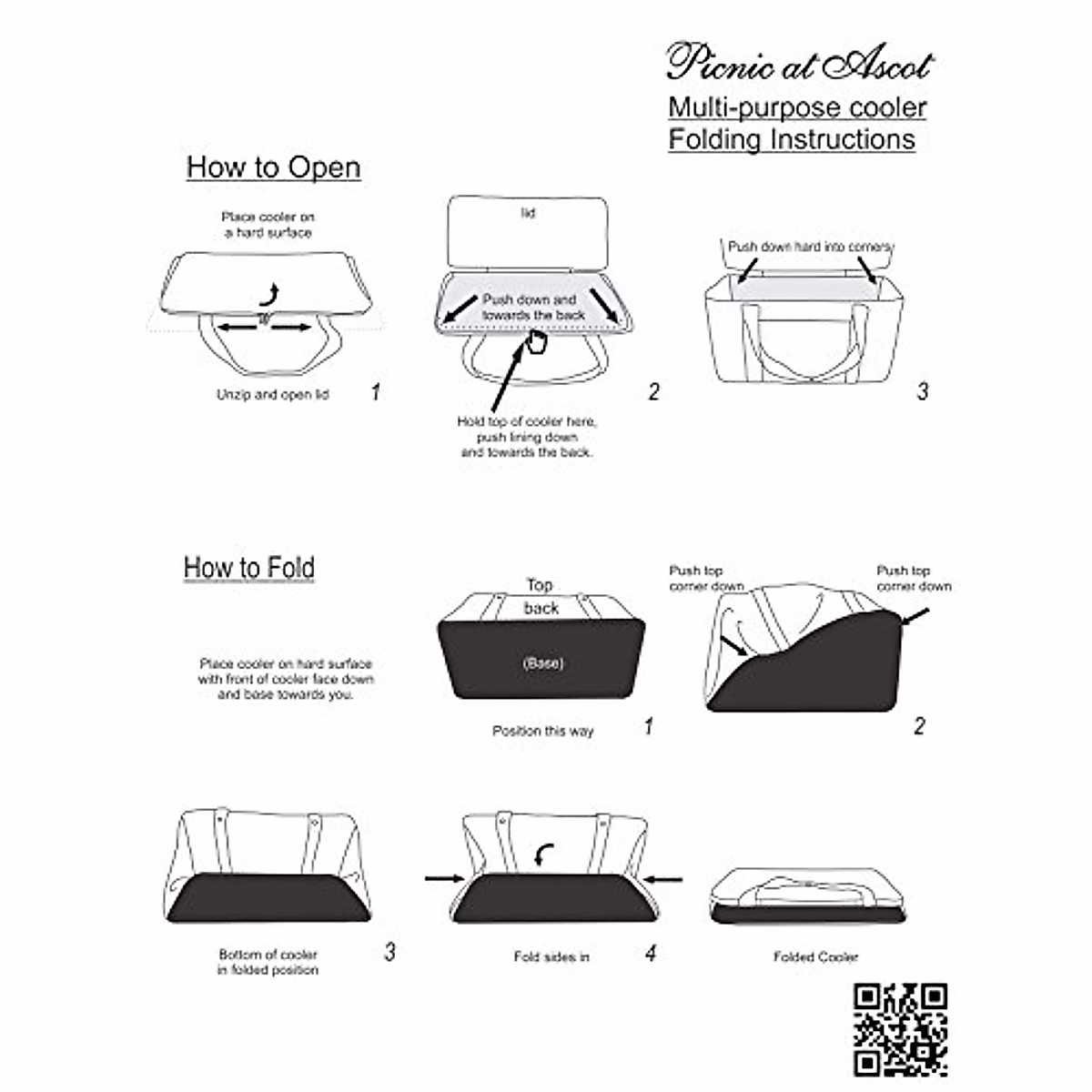 Picnic at Ascot 64 Can Capacity Semi Rigid Collapsible Leakproof Cooler- Designed & Quality Approved in the USA