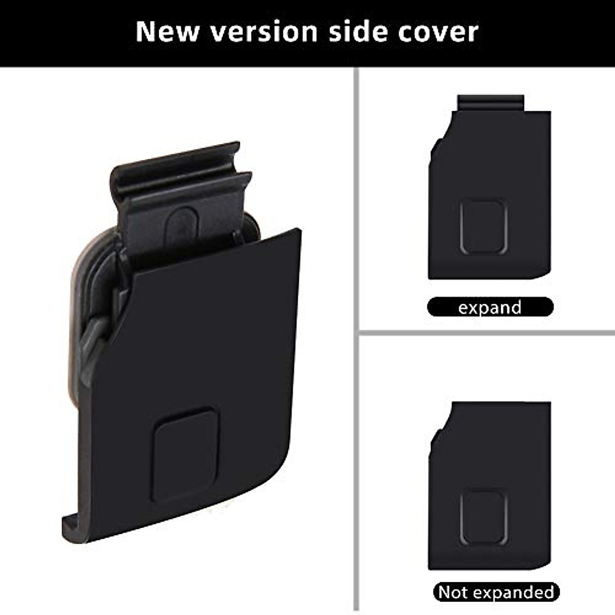 ParaPace Replacement Side Door for GoPro Hero 7 Black USB-C HDMI Case Side Cover Repair Part Camera Accessories(Black)