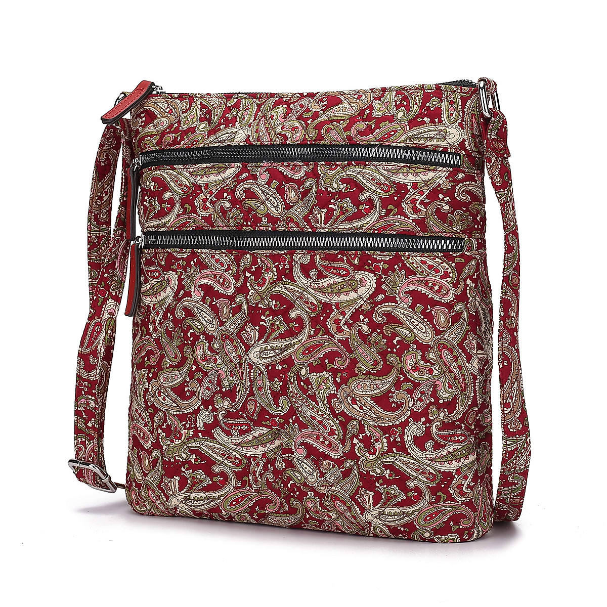 MKF Women's Quilted Cotton Crossbody Bag for Women Lightweight Crossover Shoulder Purse