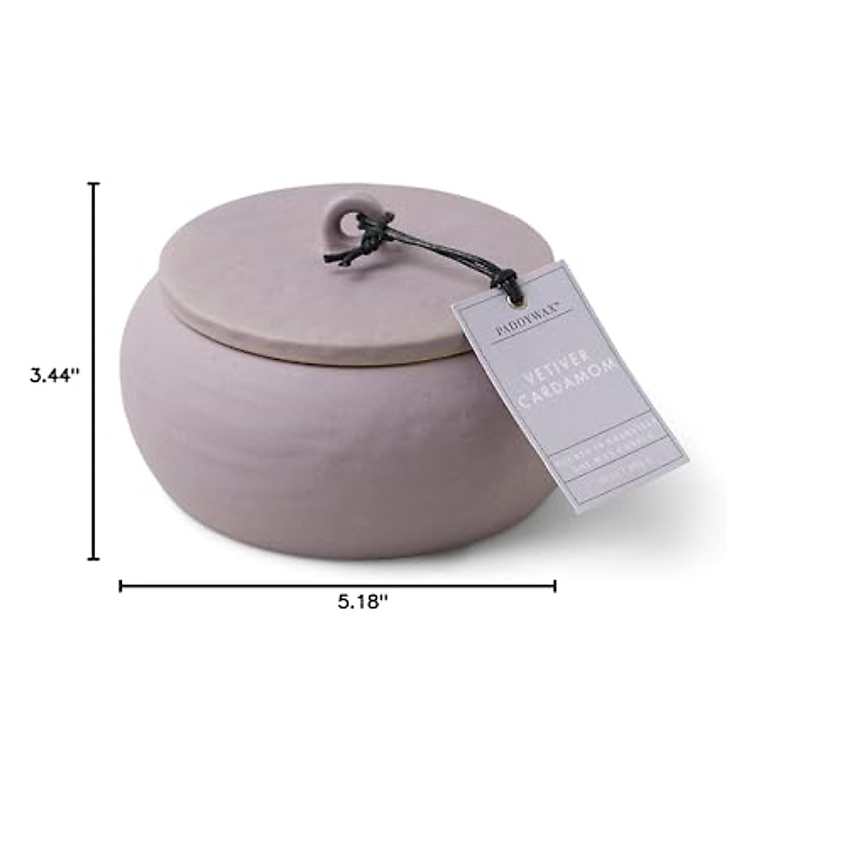 Paddywax Scented Candles Cali Collection Soy Wax 3-Wick Candle in Ceramic Container with Lid, 10-Ounce, Vetiver Cardamom