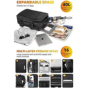 Laptop Backpack,Mark Ryden 17.3 inch Carry-on Business Backpack Men, Laptop bag with USB Charging Port, Waterproof,Hand Luggage Backpack For Men(Expandable 26L-40L)