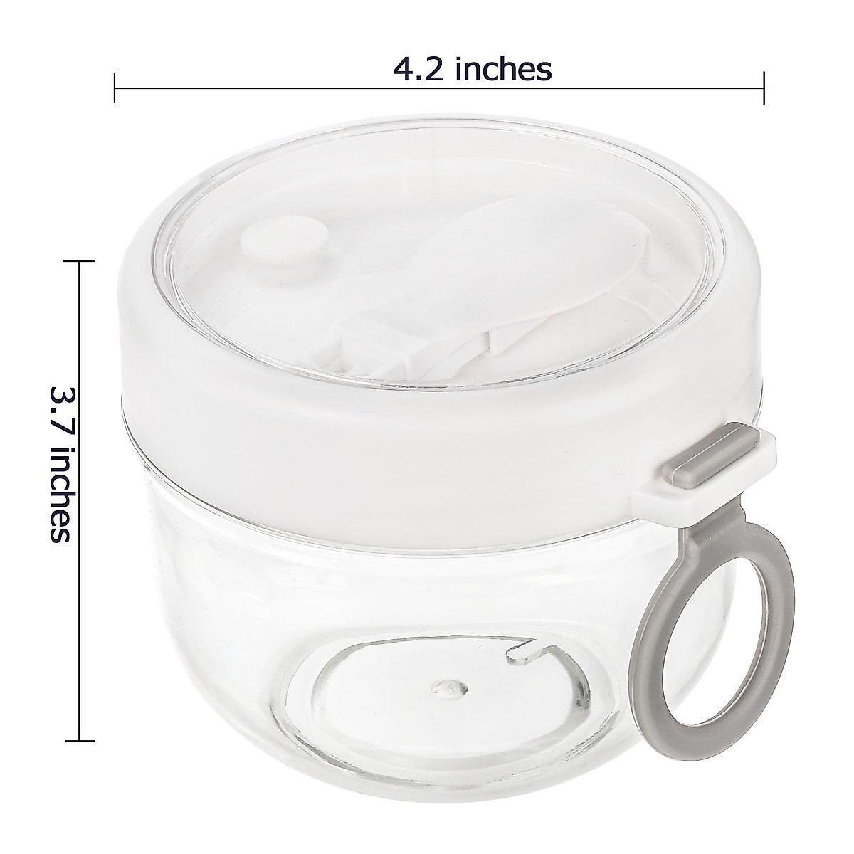 Coloch 6 Pack Plastic Overnight Oats Container with Spoon and Lid, 20oz Portable Prep Oatmeal Jar Leakage Proof On The Go Cup Dessert Cup for Yogurt, Snack, Oatmeal, Fruit, White, Pink, Green