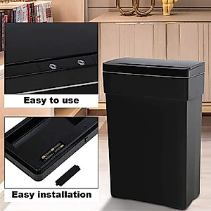 FFBag 13 Gallon/50 Liter Kitchen Trash Can, Plastic PP Automatic Sensor Touch Free Garbage Can with Lid, High-Capacity Motion Sensor Garbage Can for Bedroom Bathroom Home Office
