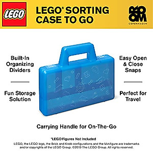 Room Copenhagen, Lego Sorting Box to-Go - Travel Case with Organizing Dividers - 3 Pack, Red/Blue/Green