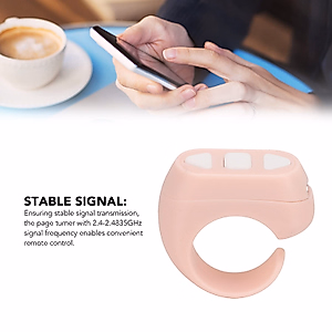 Page Turner, ABS Phone Remote Control Stable Signal 3 Buttons for Watching Shot Video (Pink)
