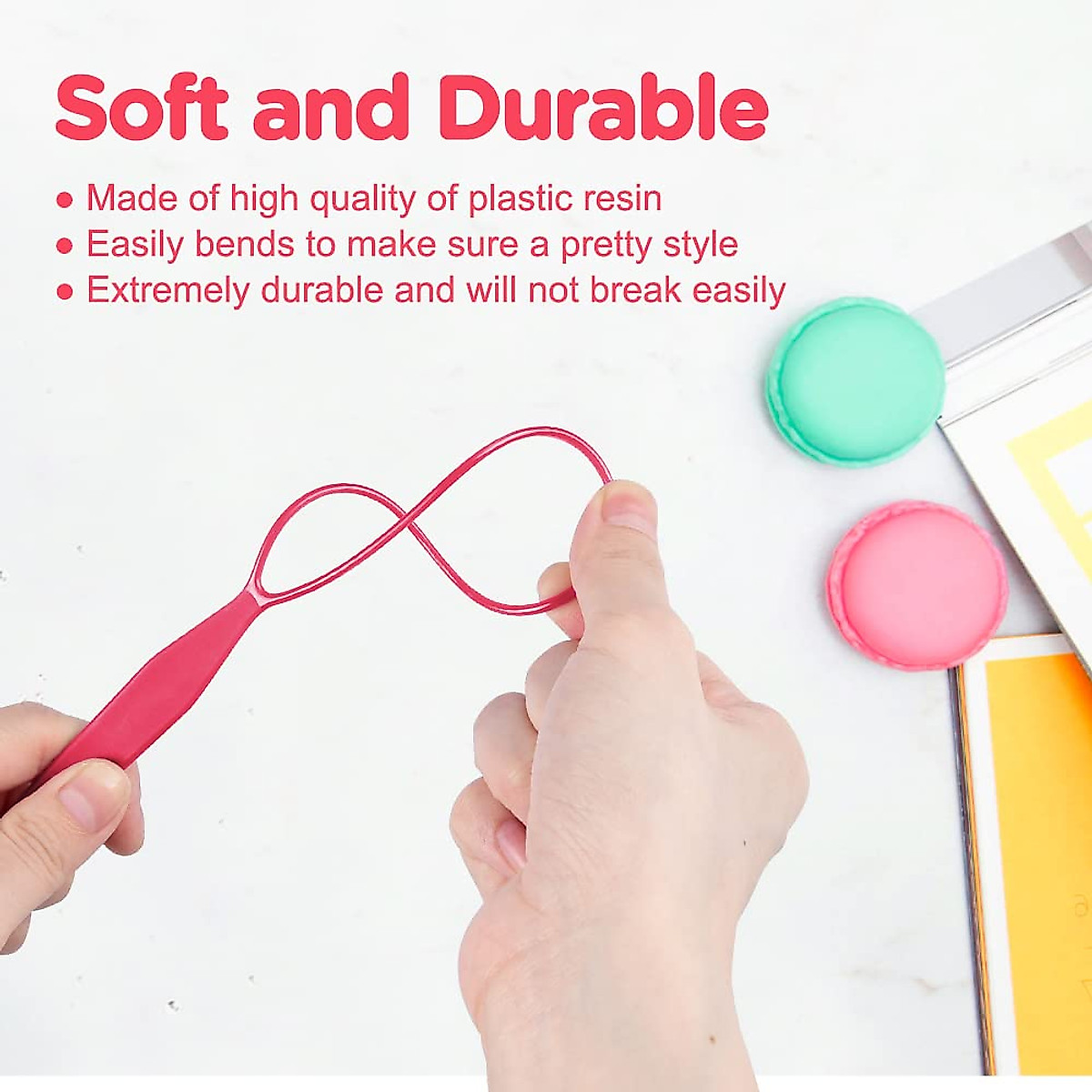 TsMADDTs Hair Braiding Tools Set, 8PCS Topsy Tail Tools, 8PCS French Centipede Braiders for French Twist Plait Ponytail, 10PCS Black Hair Ties Bulk