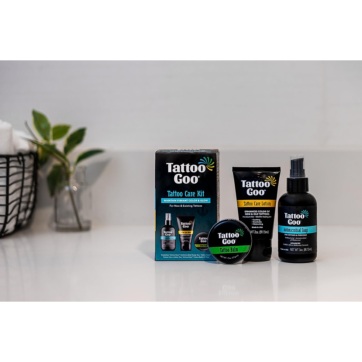 Tattoo Goo Deep Cleansing Soap, Disinfecting Tattoo and Piercing Aftercare - Moisturizing Olive Oil, Alcohol and Fragrance Free - 3 oz