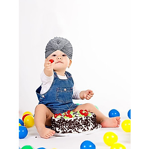 6 Pieces Baby Turbans Baby Hat Headbands Bows Newborn Beanie Nursery Head Wrap Soft Cute Toddler Cap for 0-3 Years Girls Baby (Fresh Colors)