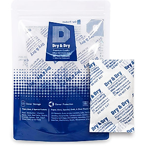 Dry & Dry 30 Gram [20 Packets] Silica Gel Packets Desiccants, Silica Packets - Rechargeable Silica Gel Packs, Silica Gel Packets, Desiccants Packets, Silica Gel