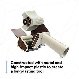 Scotch - 21200190087 H180 Industrial Packing Tape Dispenser for 2" Tape – Lightweight and Portable for Commercial Packaging, Shipping, Moving, Carton and Box Sealing, Gray (19008)