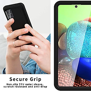 ACAGET for Samsung A71 5G Case, Galaxy A71 Case 5G Heavy Duty Protective Armor Shock-Absorbing Dual Layer Rubber TPU + PC Cover Non-Slip Bumper Phone Cases for Samsung Galaxy A71 5G Black