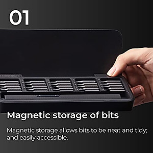 HOTO Precision Electric Screwdriver Set, 25 in 1 Magnetic Driver Bits Set, 3.6V Rechargeable Screwdriver Tool Set, S2 Steel, Repair Tool Kit for Precision Electronics