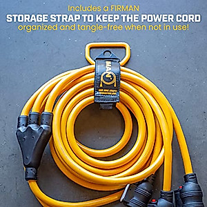 Firman 1105 30 Amp Generator Power Cord (L5-30P to 3x5-20R), Black