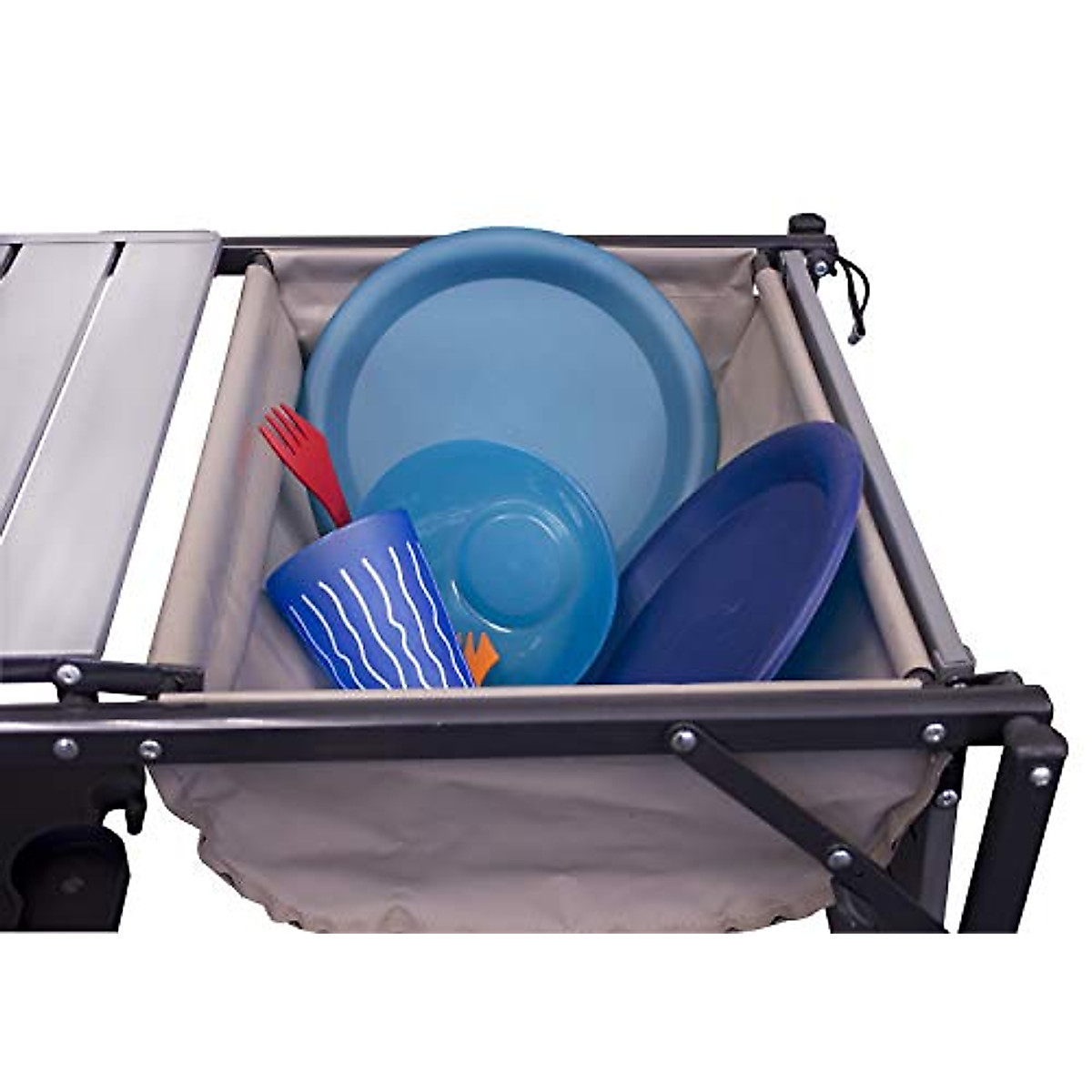 GCI OUTDOOR Master Cook Station | Portable Folding Kitchen Table with Soft Shell Sink, Heat Resistant Tabletop & Telescoping Lanter Pole, Perfect for Camping Trips